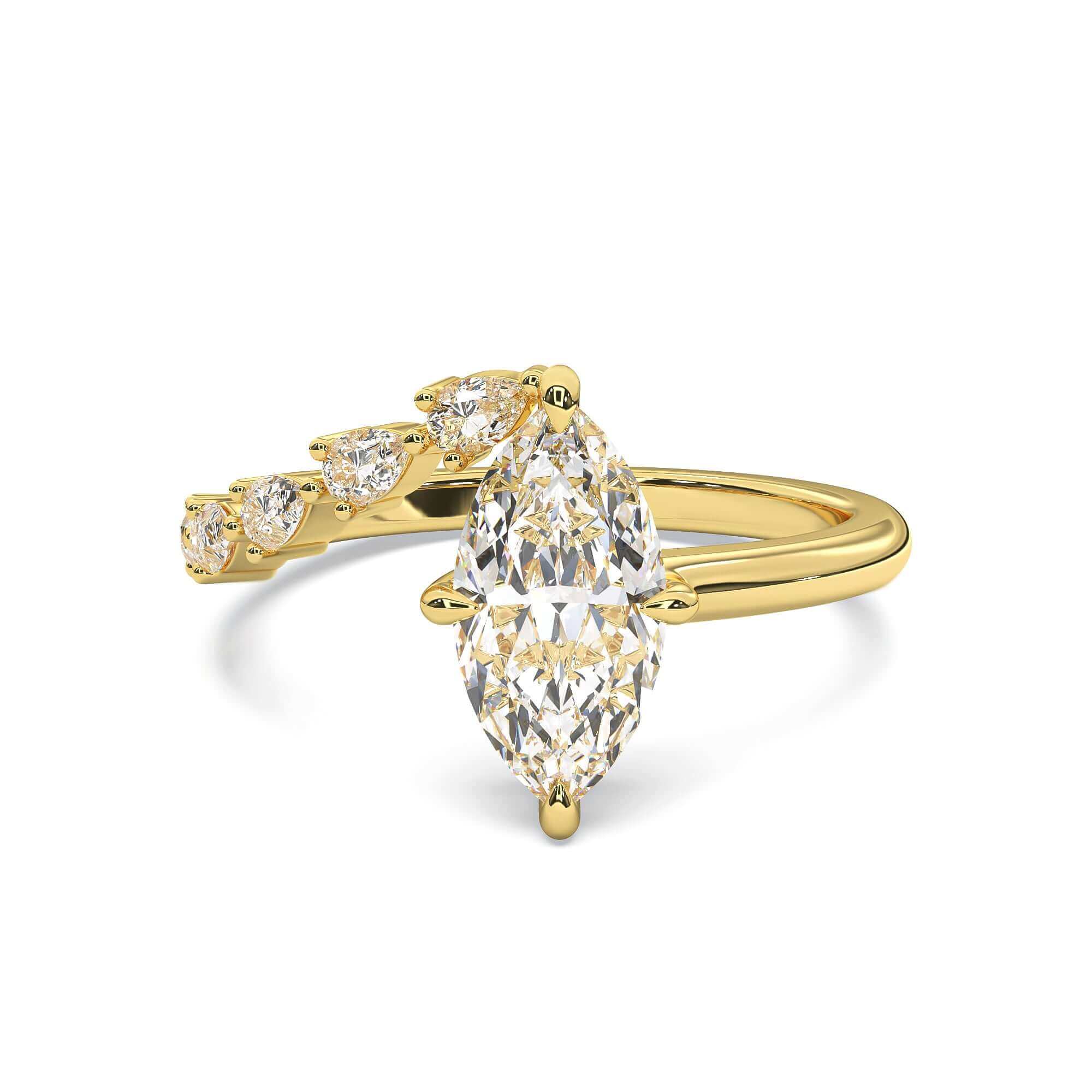 Starry Night Scattered Oval Diamond Ring