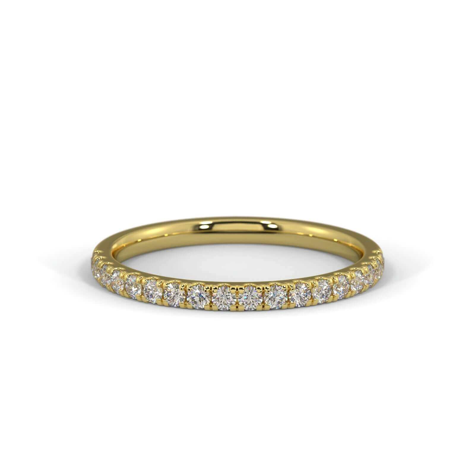 18ct Gold Single Diamond Row Ring 1.8mm